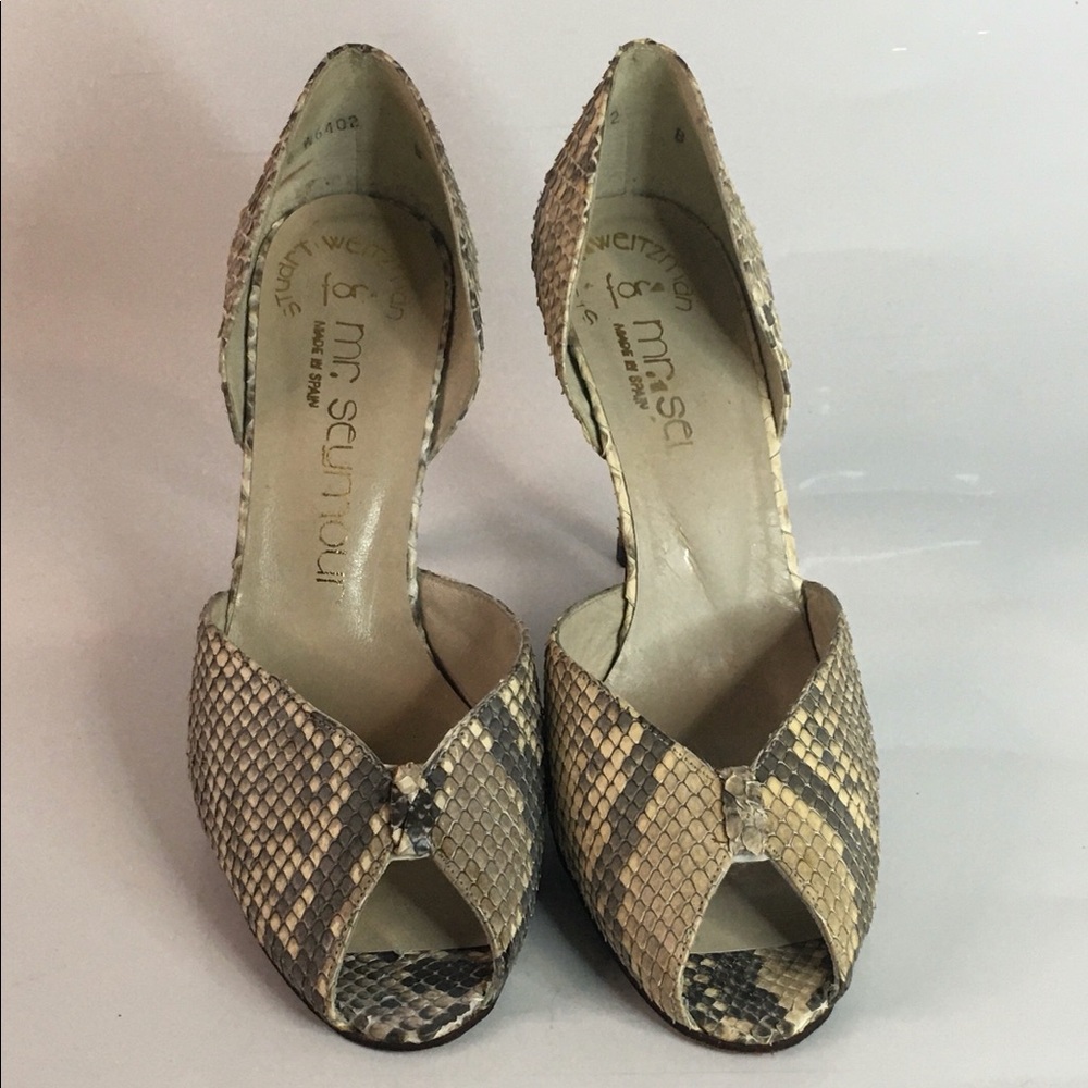 Stuart Weitzman Snake Skin Pumps Shoes Size 8 - Gem